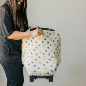 Copper Pearl Multi-Use Cover: Car Seat Covers, Nursing Cover, and Stroller Cover - Stretchy Fabric, All-Season Use, Stylish Designs, Easy Access for Moms - Sesame Scribbles