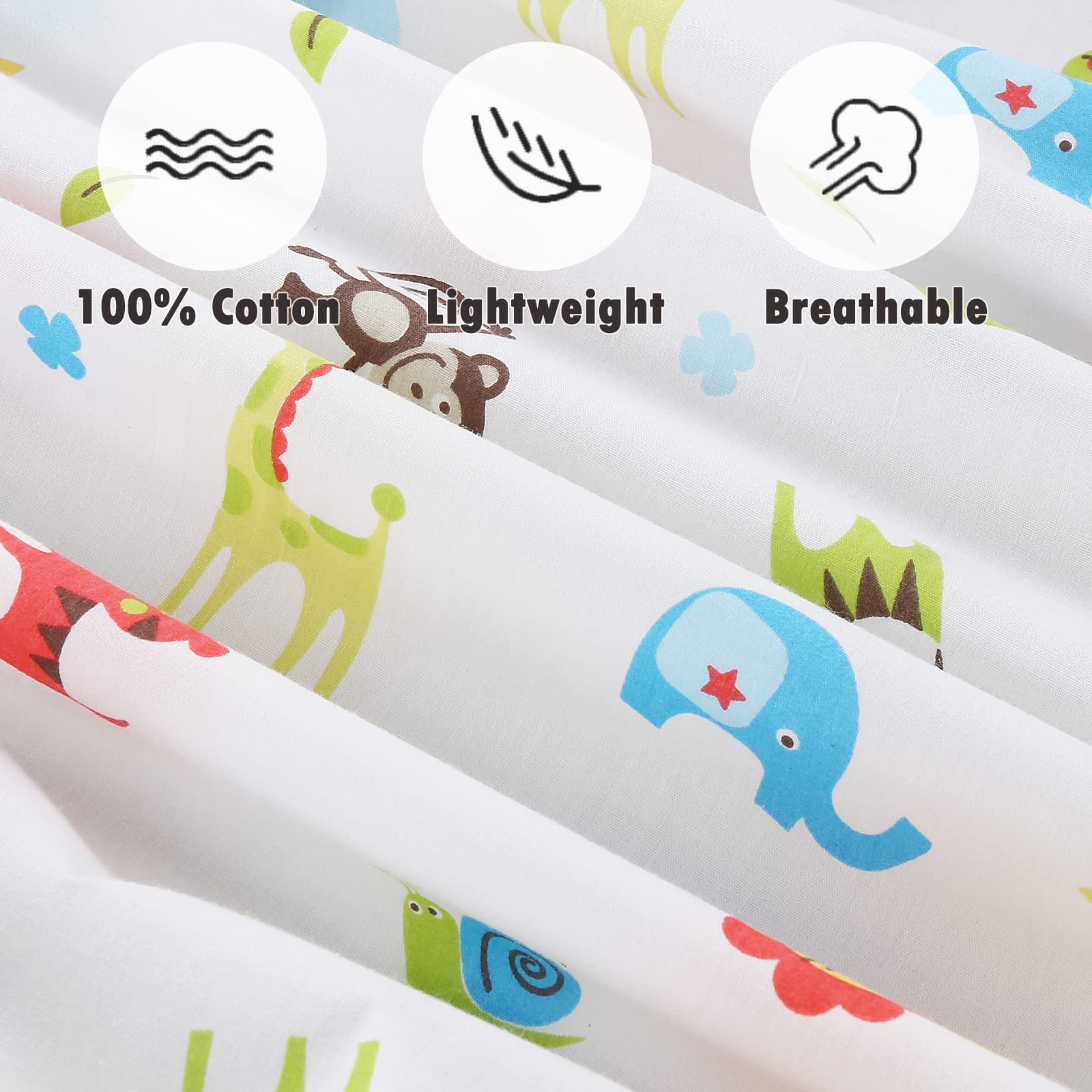 Danica 100% Cotton Fitted Baby Crib Sheet 3 Pack for Baby Boys Girls |Standard Crib and Toddler Mattress Sheets | 28x52 Inch (Animal World)