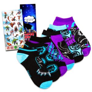 marvel shop black panther socks kids set - 6 pairs wakanda forever socks bundle for kids boys | black panther clothes for boys