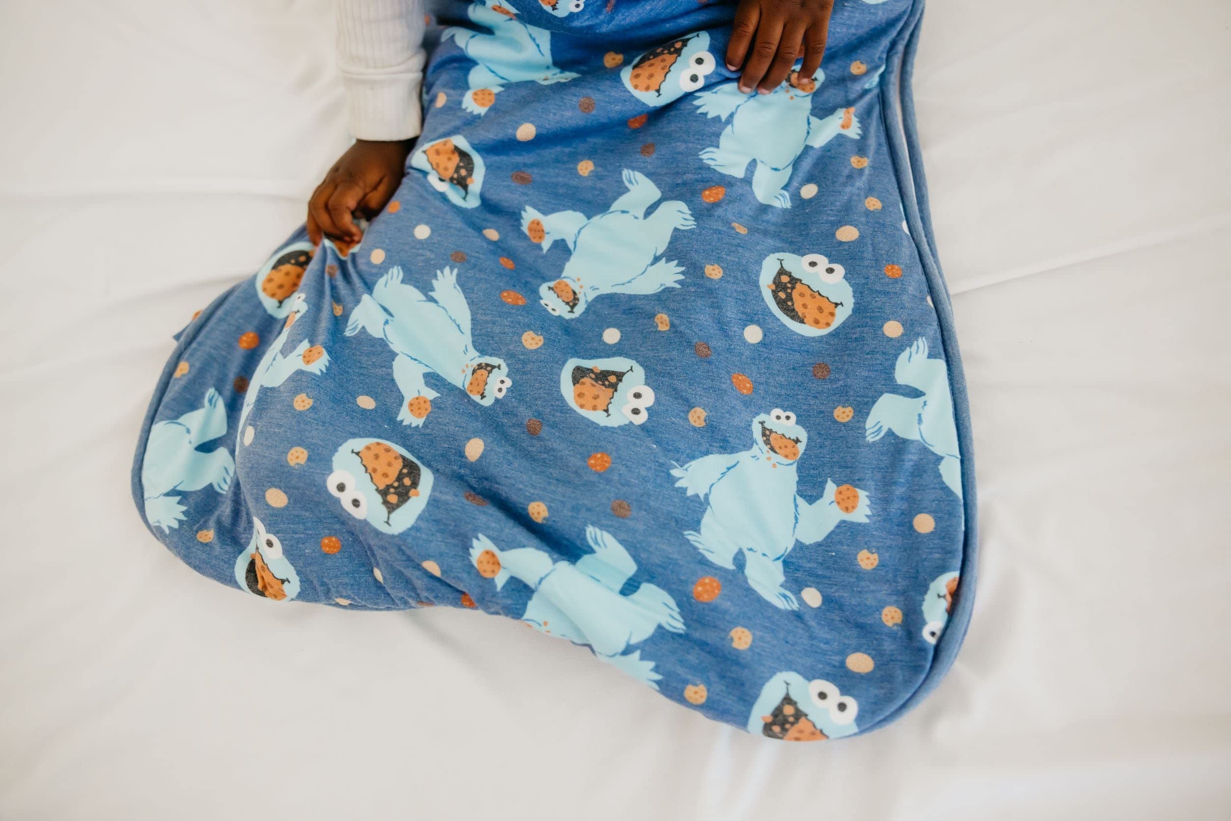 Copper Pearl Sleep Sack: Warm and Cozy Baby Bag in a Variety of Trendy Designs, Safe Alternative to Blankets, Sleeveless Baby Sleep Sack Swaddle Sizes Newborn to 24 Months - Cookie Monster