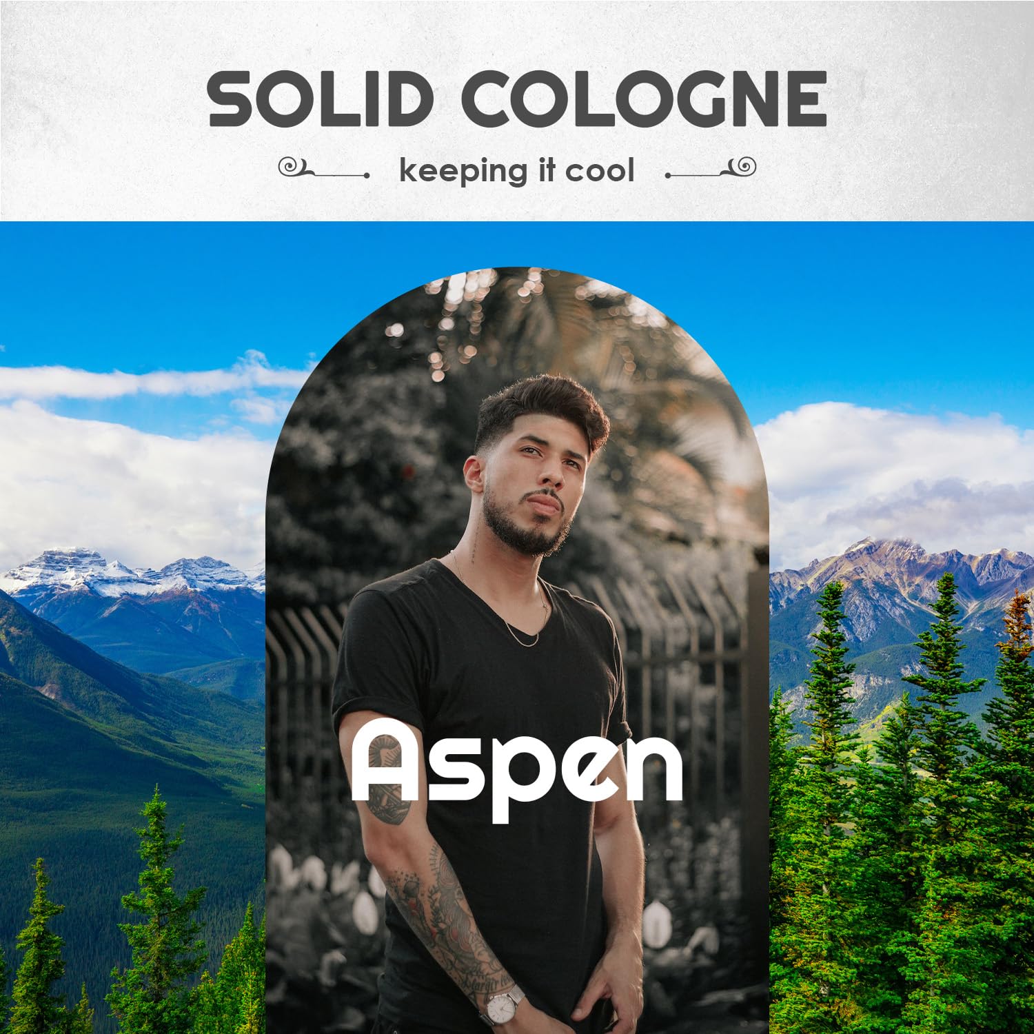 The Man Brand Aspen Solid Cologne for men 0.75 oz - Natural wax cologne - Redefined men's fragrances, Aspen Travel Size Cologne for men - natural mens cologne (3/4 Ounce (Pack of 1), Aspen)