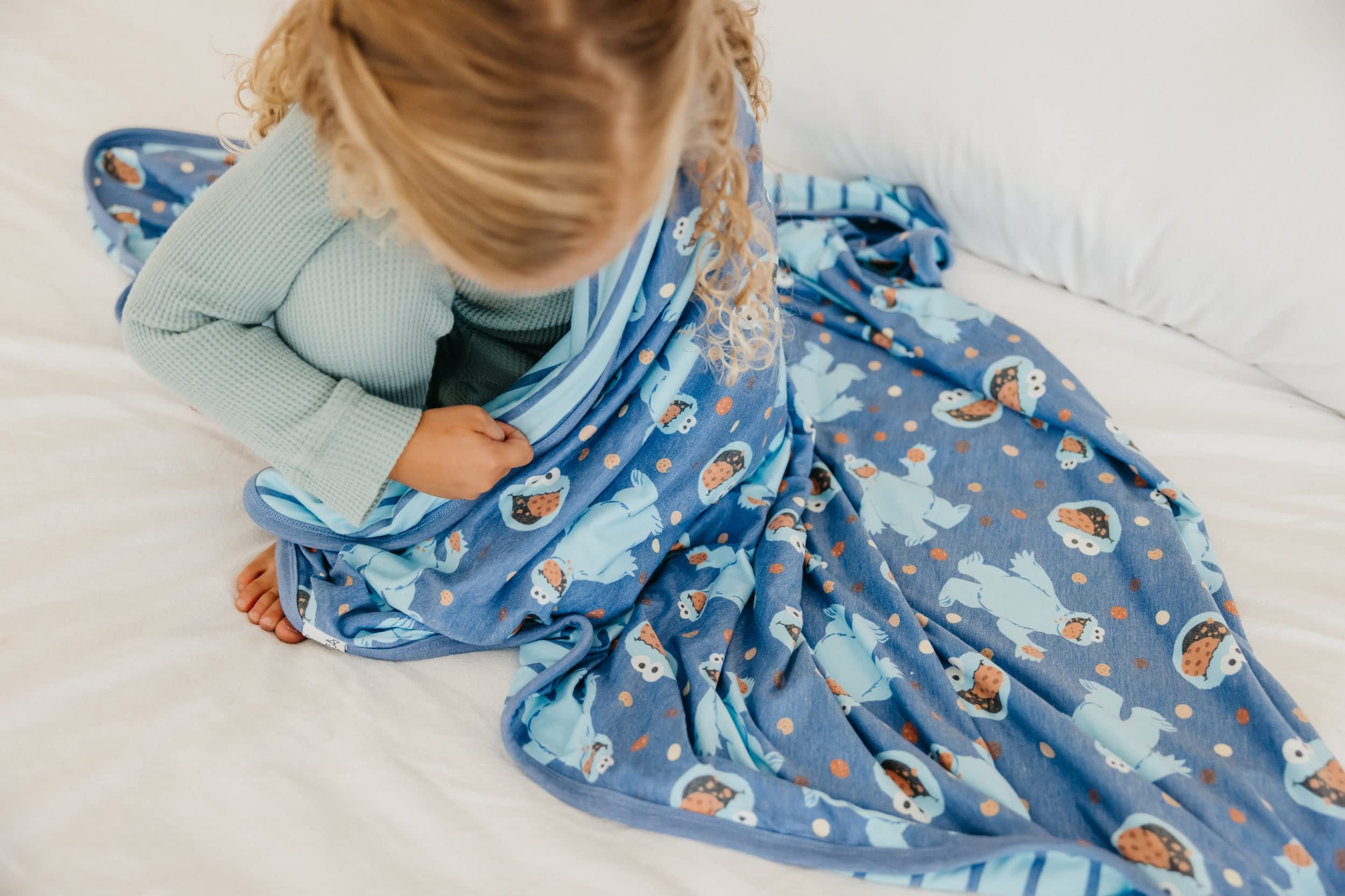 Copper Pearl Three-Layer Baby Blanket: Soft Baby Quilts for Boys and Girls | Breathable, Cozy, Toddler Blanket | Baby Quilt for Newborns | 46x46 Premium Polyester/Rayon | Cookie Monster