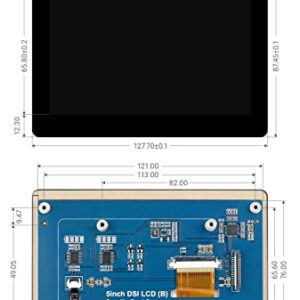 waveshare 5inch Capacitive IPS Touch Display Compatible with Raspberry Pi 5/4B/3B+/3A+/3B/2B/B+/A+/ CM3/3+/4 800×480 Resolution DSI Interface Low Power Consumption