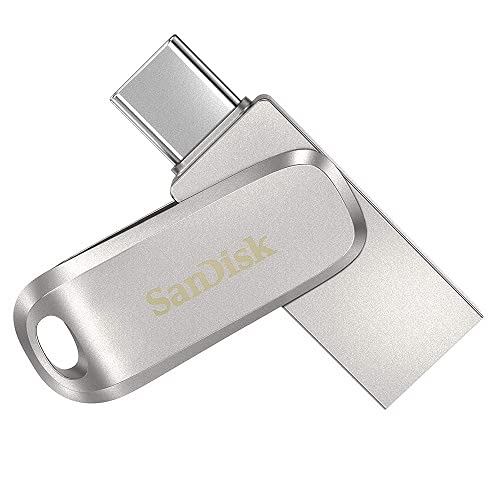 SanDisk Ultra Dual Drive Luxe 64GB Flash Drive (4 Pack) USB Type-C for Smartphones, Tablets, and Computers - High Speed (SDDDC4-064G-G46) Bundle with (1) Everything But Stromboli 4 Port USB 3.0 Hub