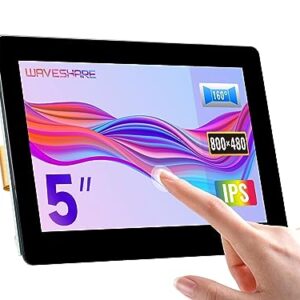 waveshare 5inch Capacitive IPS Touch Display Compatible with Raspberry Pi 5/4B/3B+/3A+/3B/2B/B+/A+/ CM3/3+/4 800×480 Resolution DSI Interface Low Power Consumption