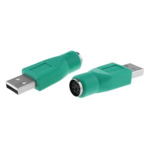 rlecs usb to ps2 adapter 2pcs green ps/2 female to usb male converter adapter for mouse and keyboard