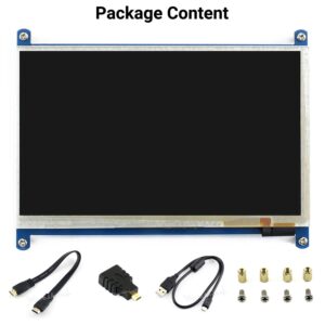 waveshare 7inch Capacitive Touch Screen LCD Compatible with Raspberry Pi 4B/3B+/3A+/2B/B+/A+/Zero/Zero W/WH/Zero 2W CM3+/4 800×480 Resolution HDMI Low Power Consumption Supports Windows