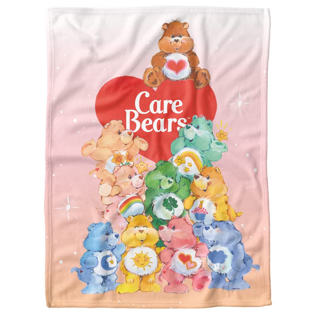 LOGOVISION Care Bears Lightweight Baby Blanket, 30"X40", Beary Big Pile Unisex for Infants Girls & Boys