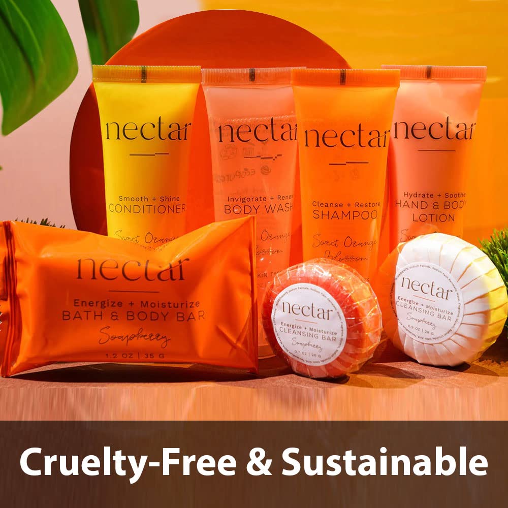 World Amenities - Nectar Bulk Conditioner | 300 Count, 1 oz | Sweet Orange Blossom, Mini Travel Size Toiletries (100% Recyclable Tube with Flip Top Cap) Hotel Amenities, Airbnb Rentals.