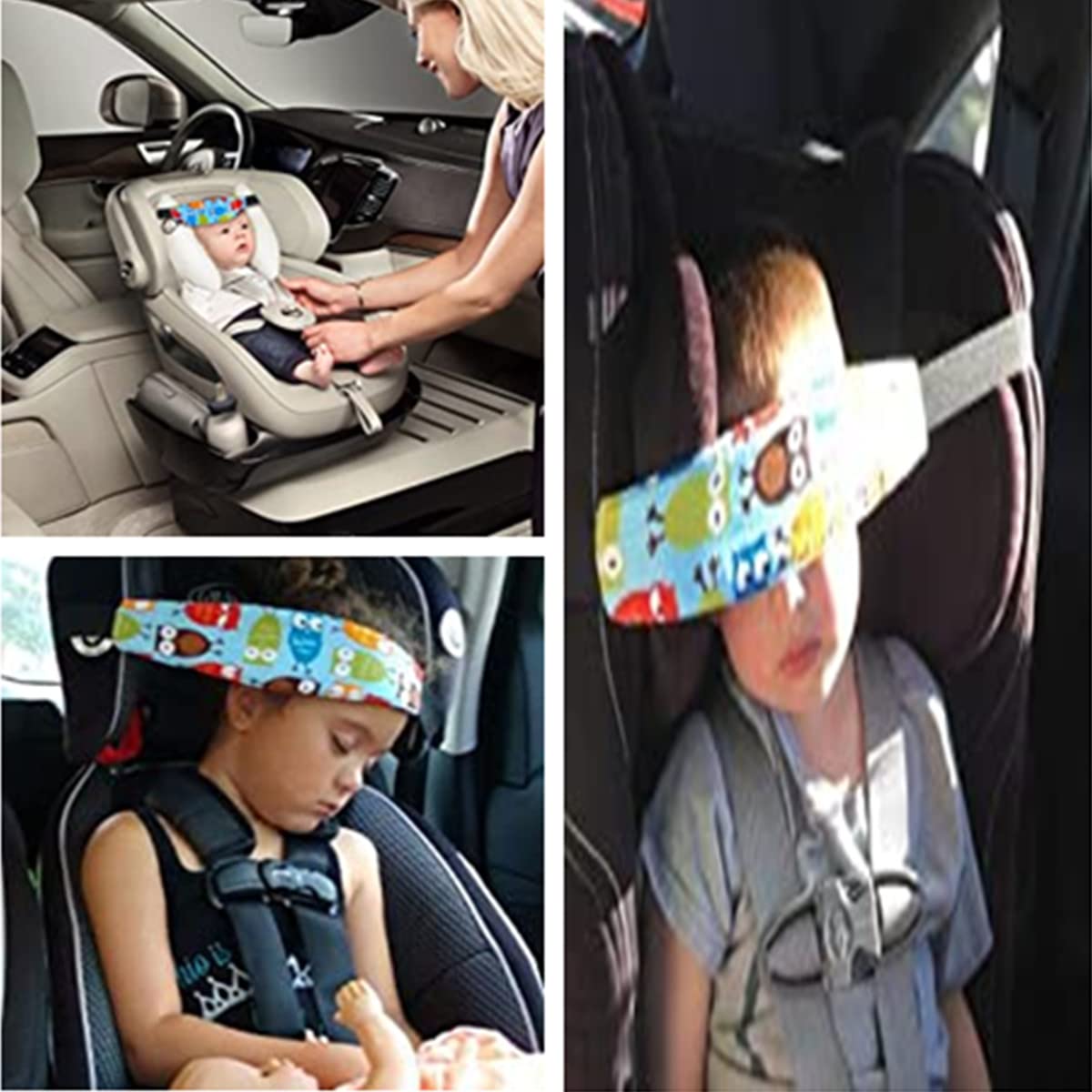 Baby Head Support for Car Seat, 2PCS Baby Car seat Head Support, Straps Pillow Support Ban, Head Band Strap Headrest, Seat Head Support Belt for Toddler Infants Child Kids