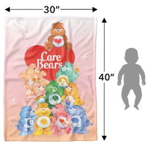 LOGOVISION Care Bears Lightweight Baby Blanket, 30"X40", Beary Big Pile Unisex for Infants Girls & Boys