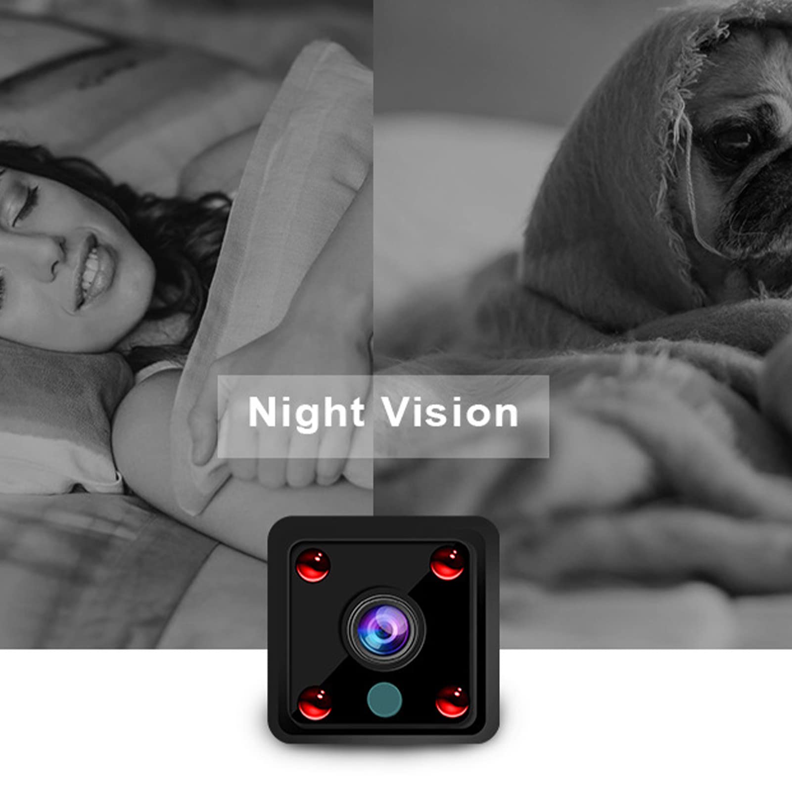 Security Home Camera, 480P 100° Wide Angle Night Visual Intelligent Motion Detection Remote Viewing Video, Mini Surveillance Camera for Baby/Pet/Nanny/Car