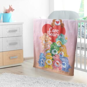 LOGOVISION Care Bears Lightweight Baby Blanket, 30"X40", Beary Big Pile Unisex for Infants Girls & Boys