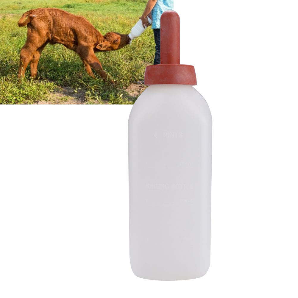 Zerodis 2L Calf Milk Feeder Milk Bottle Cups Nursing Calf Cow Feeding Bottle Without Handle Screw Set Milking Feeding Replacement