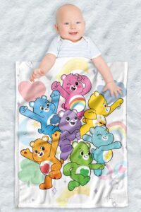 logovision care bears lightweight baby blanket, 30"x40", care bears unisex for infants girls & boys