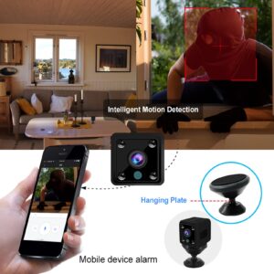 Security Home Camera, 480P 100° Wide Angle Night Visual Intelligent Motion Detection Remote Viewing Video, Mini Surveillance Camera for Baby/Pet/Nanny/Car