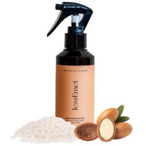 JessEmet Leave In Conditioner Spray Rice protein Heat Protectant Balances Moisture for all hair Types