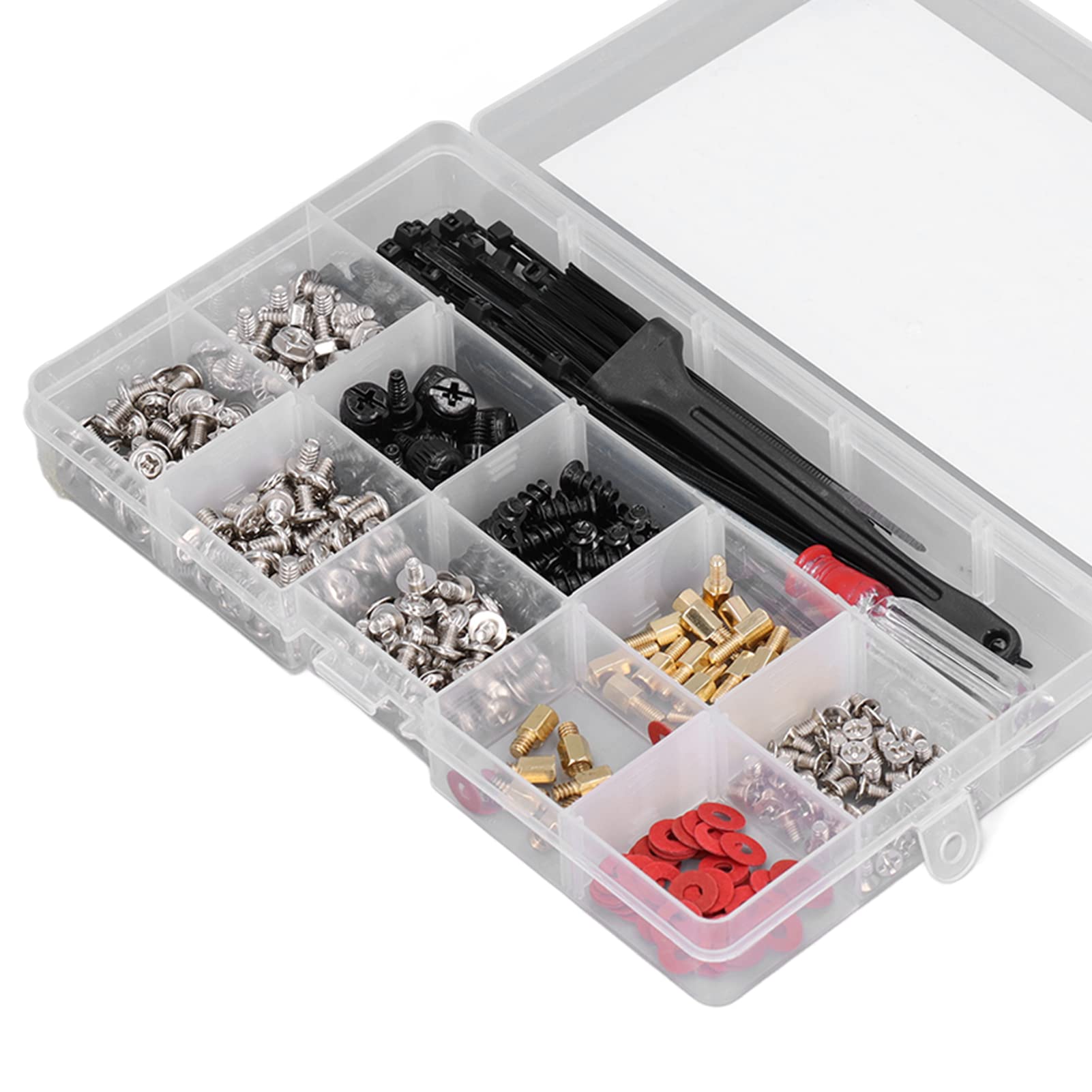 Computer Screws 366 Pcs Computer Screw Set, Motherboard Standoffs Screw Kit with Screwdriver Brush for Hard Drive Computer Case Motherboard