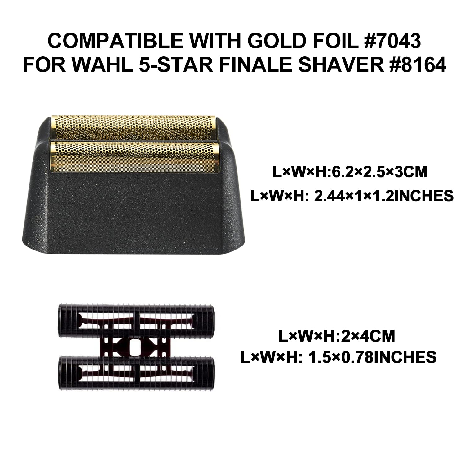 Professional 5 Star Series Finale Shaver,Replacement Gold Foil and Cutter Bar Assembly, Super Close Shaving for Professional Barbers and Stylists,Compatible with Wahl Shaver Foil 7043