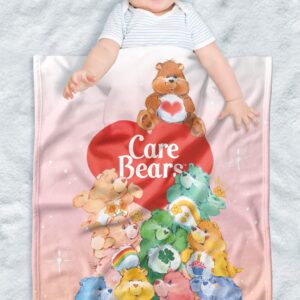 LOGOVISION Care Bears Lightweight Baby Blanket, 30"X40", Beary Big Pile Unisex for Infants Girls & Boys