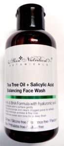 skin nutrition botanical s - tea tree oil + salicylic acid balancing face wash 4oz (118ml), 4 ounce (pack of 1)