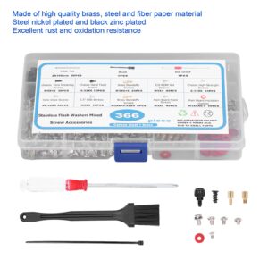 Computer Screws 366 Pcs Computer Screw Set, Motherboard Standoffs Screw Kit with Screwdriver Brush for Hard Drive Computer Case Motherboard