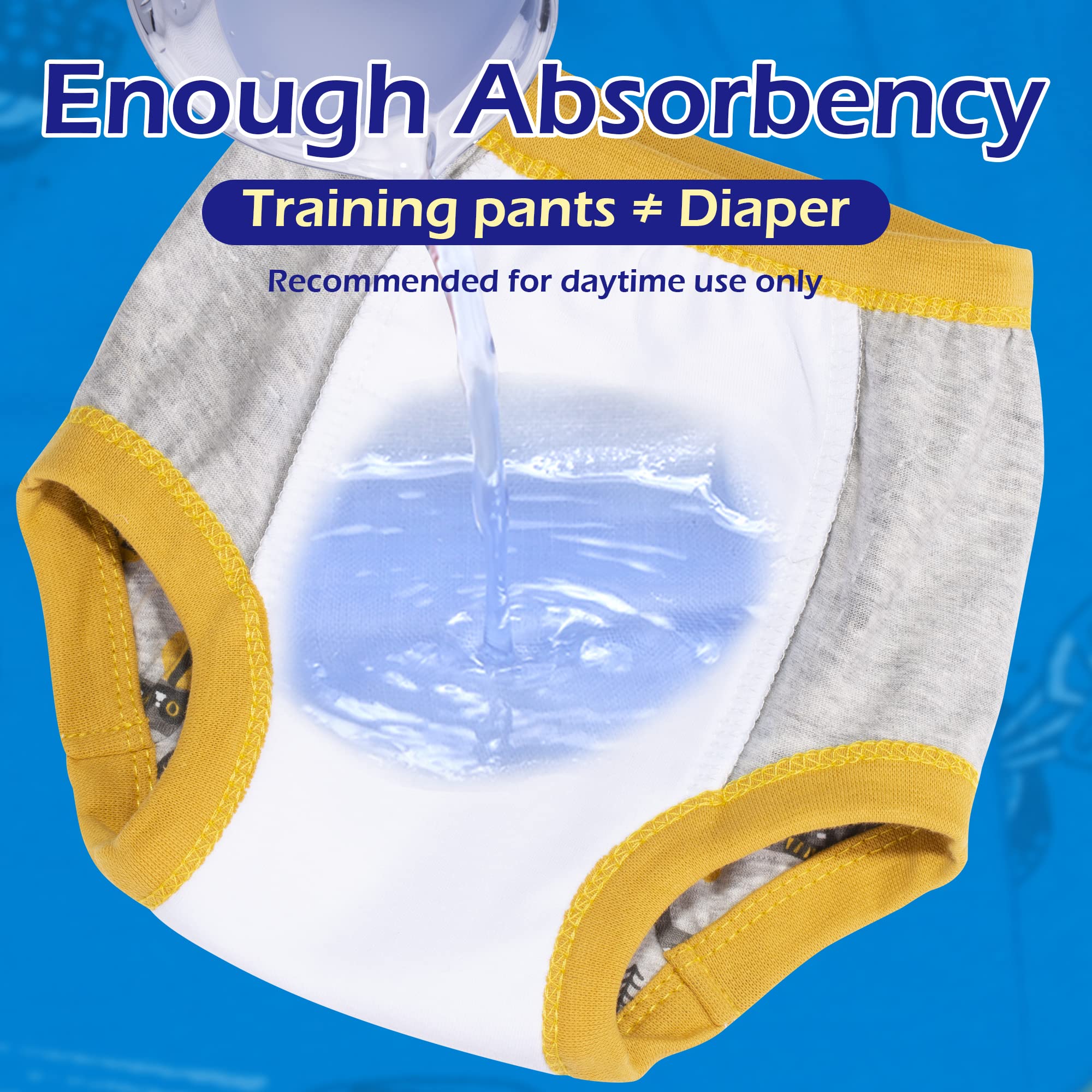 BIG ELEPHANT 10 Pack Toddler Potty Training Pants, Absorbent Underwear for Baby Boys, 5-6Y