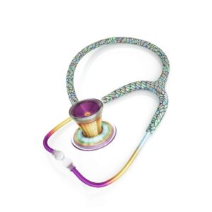 MDF Instruments Mermaid Kaleidoscope ProCardial Cardiology Stethoscope + MDF Pediatric and Neonatal Attachments with Clip