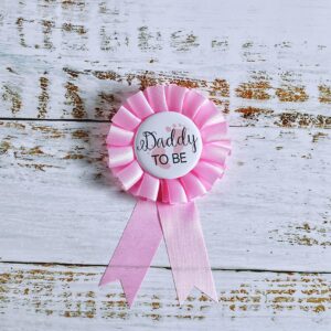 PATICARRY Mom to Be Sash and Daddy to Be Tinplate Badge Pin for Baby Shower Decorations,Welcome Baby Girl Gender Reveal Decorations, New Mom Gifts for Baby Celebration