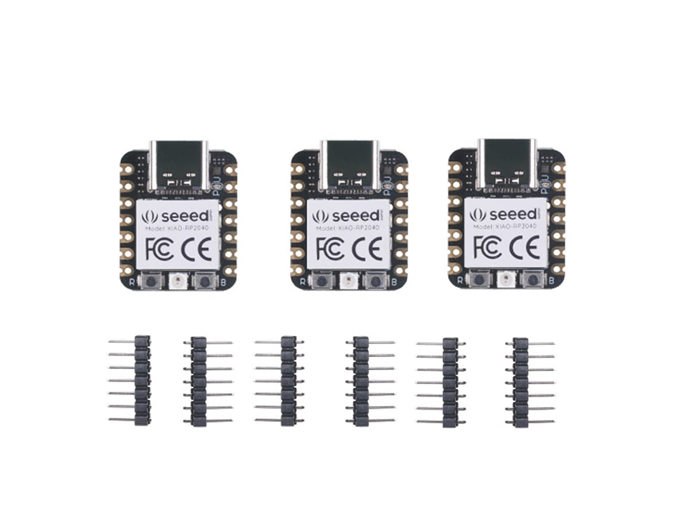 Seeed Studio XIAO RP2040 Microcontroller with Dual-Core ARM Cortex M0+ Processor, Supports Arduino, MicroPython and CircuitPython with Rich Interfaces, 3pcs.