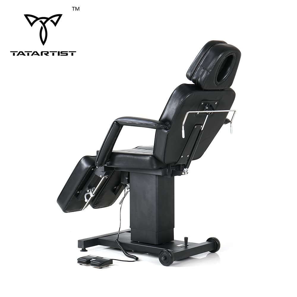 TATARTIST Electric Tattoo Chair Portable Client Tattoo Table Spa Bed Massage Table Facial Chair Dental Chair Tattoo Studio Salon Equipment (Black)