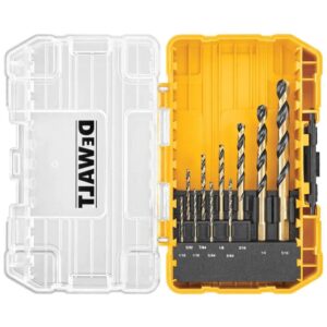 dewalt dril bit set, black and gold drill bit set 10-piece (dwa1180)