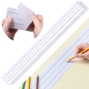 96 strips ruled sentence strips, 3 x 24 inches sentence strips for teacher word strips sentence strips lined multicolored sentence strips for school students office supplies (white)