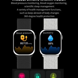 Smart Watch for Men Women Kids for Android iOS Phones Compatible with iPhone, HCHLQL Full Touch Screen Fitness Tracker with Call/SMS/Heart Rate/Blood Oxygen Monitor/Pedometer/Nylon Sport Bands (Black)