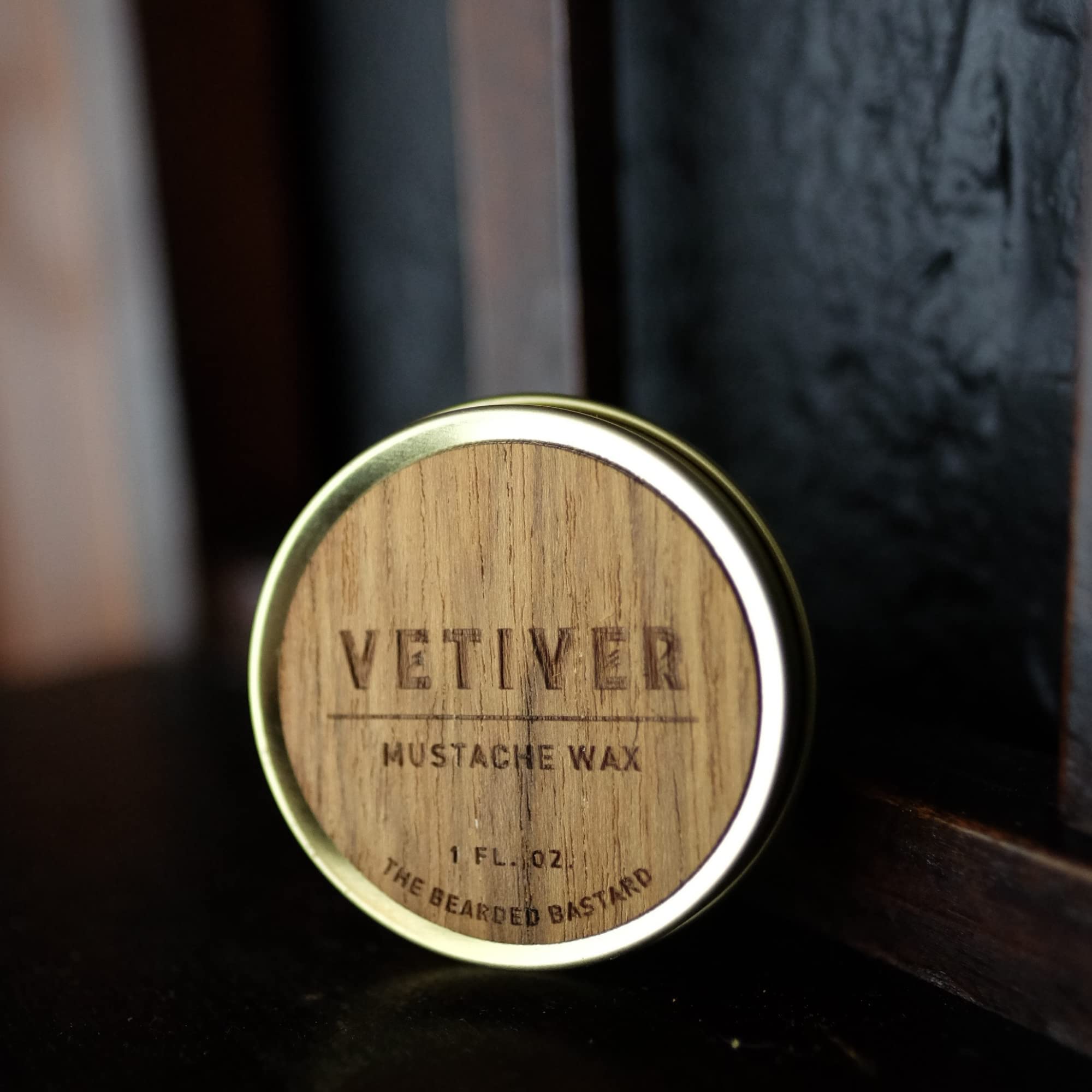 The Bearded Bastard Vetiver Mustache Wax for Men | Strong Hold & Conditioning To Tame & Style Your Moustache | Natural Ingredients with a Woody & Earthy Scent (1 Oz.)