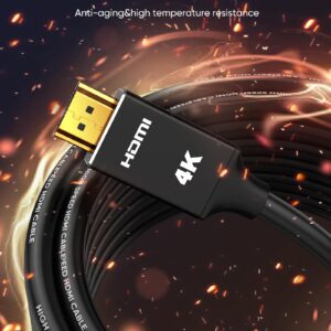 Capshi 4K Long HDMI Cable 50ft/15M, in-Wall CL3 Rated HDMI Cable 2.0 Support (HDR10 8/10bit 18Gbps HDCP2.2 ARC) High Speed HD Shielded Cord Compatible with Roku TV/Laptop/PC/HDTV