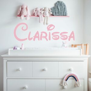 custom name wall decal- baby boy girl unisex - nursery decal for home bedroom children - wall sticker (408b) (12" wide x 4" high)