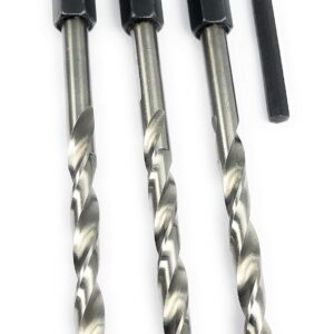 FTG USA Wood Countersink Drill Bit Set Sizes 6 8 10 12 Countersink Tapered Drill Bits, 2 Wood Plug Cutter 3/8" & 1/2" with 3 Replacement Bits #8 (11/64"), 2 Stop Collars, 1 Allen Wrench, Hex Shank