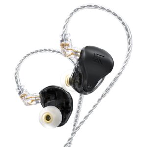 kz ast professional in-ear studio monitor headphones, 24 units balanced armature hifi stereo earphones, 12 ba drivers with powerful bass sound professional studio monitor headphones(black)