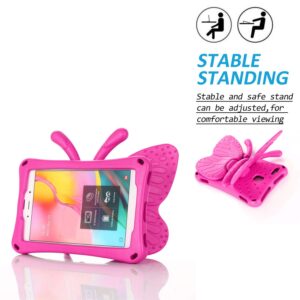 UUcovers Kids Case for Amazon Kindle Fire HD 8 Tablet (8th/7th/6th Generation, 2018/2017/2016) 8" with Handle Folding Kickstand Kid-Proof Shockproof EVA Foam Lightweight Stand Cover, Rose Butterfly