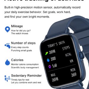 Yihou Smart Watch with Text and Call (Make/Answer Call) Fitness Tracker Waterproof Pedometer Step Counter Calorie Sport Message Reminder Smart Watch for Android Phones Compatible iPhone