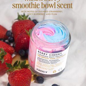 Truly Beauty Berry Cheeky Clearing Butt Polish Gentle Acne Body Scrub - Bacne and Acne Body Wash - Exfoliating Body Scrub and Bum Acne Treatment - Butt Acne Clearing Treatment and Butt Scrub - 2 OZ