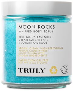 truly beauty kp treatment moon rocks sugar scrub - gentle and fluffy body scrubs for women exfoliation, natural body scrub - body exfoliating scrub with vitamin e and essential antioxidants.