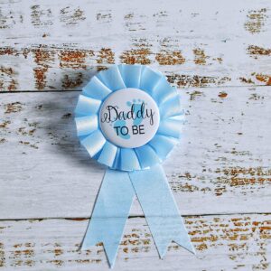 NEWHAPPYLAND Baby Shower Decorations for Boy Blue Sash Mommy to Be and Daddy to Be Tinplate Badge Pin Mommy to be sash for baby shower Baby Shower Button New Dad Baby Shower Party Gender Reveals