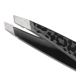 Tweezerman Black Leopard Mini Slant Tweezer