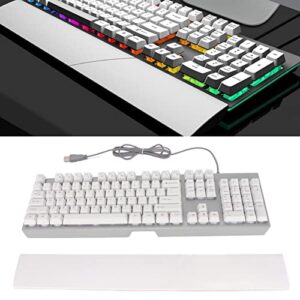 Kafuty-1 GK60 RGB Gaming Keyboard,USB Wired 104 Keys Colorful Backlit Keyboard with Wrist Rest,Detachable Mechanical Feel Gaming RGB Keyboard for Laptop,PC,Computer,Game and Work(White)