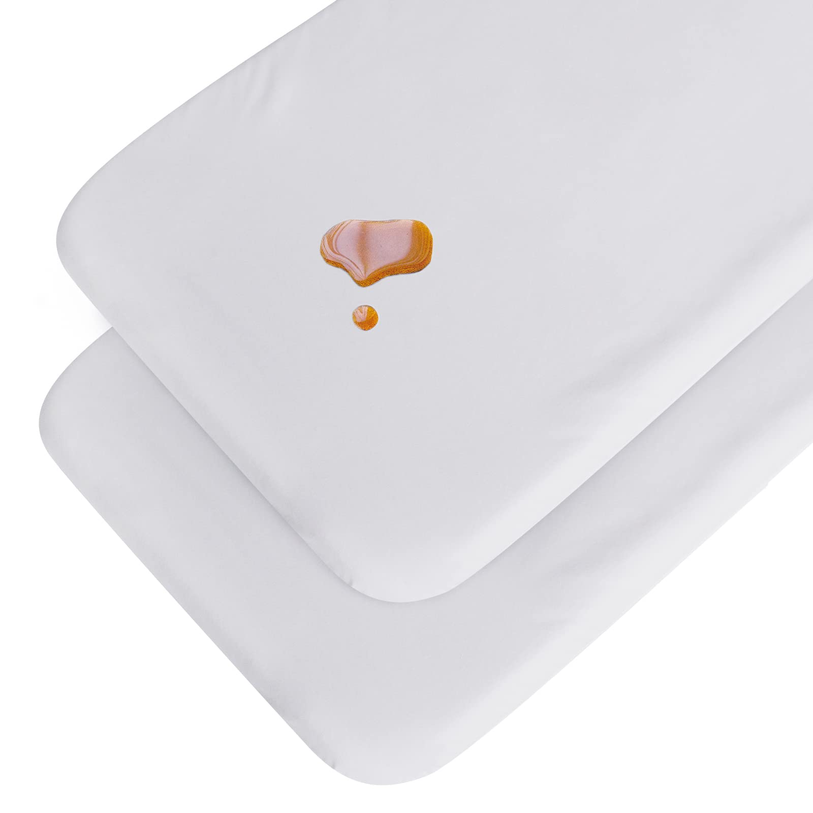 Bedside Sleeper Bassinet Sheets Waterproof to Fit Mika Micky, Baby Delight, MiClassic, Milliard, Baby Joy Bassinet, Soft Breathable Cotton Bassinet Sheet 33"x 20"x 5", 2 Pack Boys Girls, White