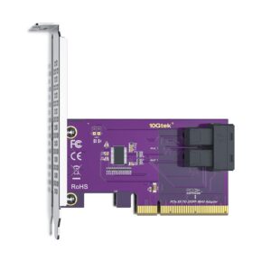 PCIe to SFF-8643 Adapter for U.2 SSD, X8, (2) SFF-8643. Support Windows 10/2016/2019, REHL/Cent0S 7/8, VMware ESXi 6/7, Ubuntu Linux 18/20/21, etc.