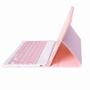 Lrufodya Galaxy Tab A8 10.5 Inch 2022 Case with Keyboard, Candy Colors Detachable Wireless Keyboard with Slim Cover for Galaxy Tab A8 SM-X200 SM-X205 (Pink)