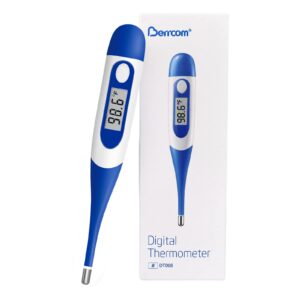 berrcom digital thermometer for adults, oral and underarm thermometer for baby and kids medical thermometer with fever alarm rectal thermometer with soft tips